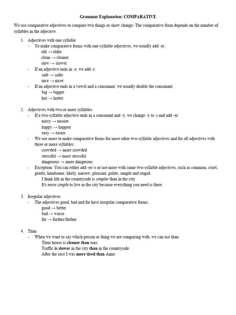 Comparative and Superlative | PDF | Adjective | Language Families