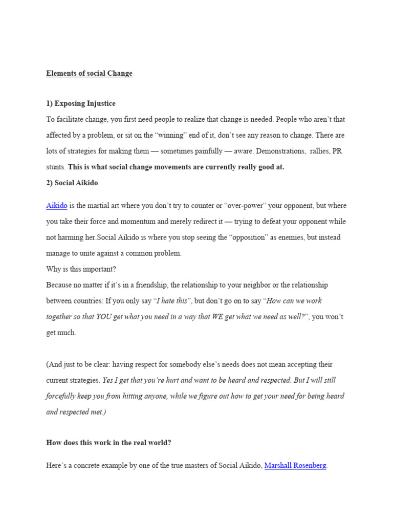 Elements of Social Change | PDF | Theory | Society