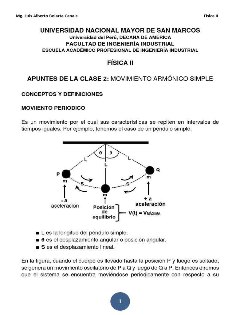 Movimiento Armónico Simple: Conceptos y Ejercicios | PDF | Oscilación | Péndulo