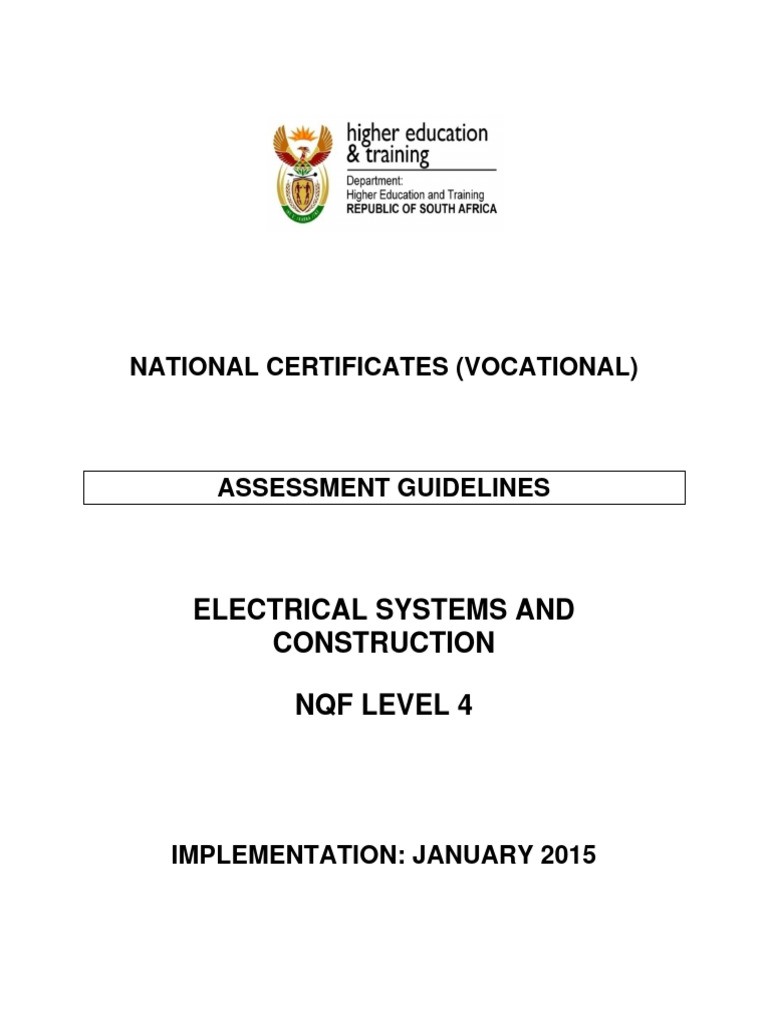 Electrical Systems and Construction NQF Level 4: National Certificates ...