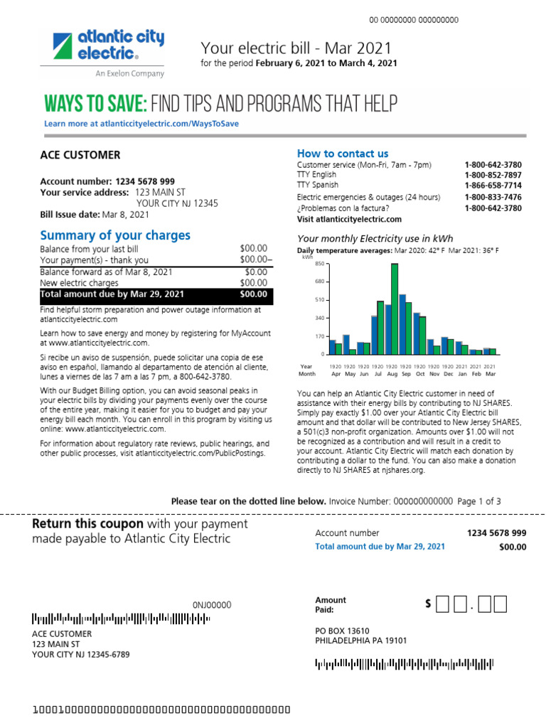 NJ ACE Invoice Sample | PDF | Cheque | Debit Card