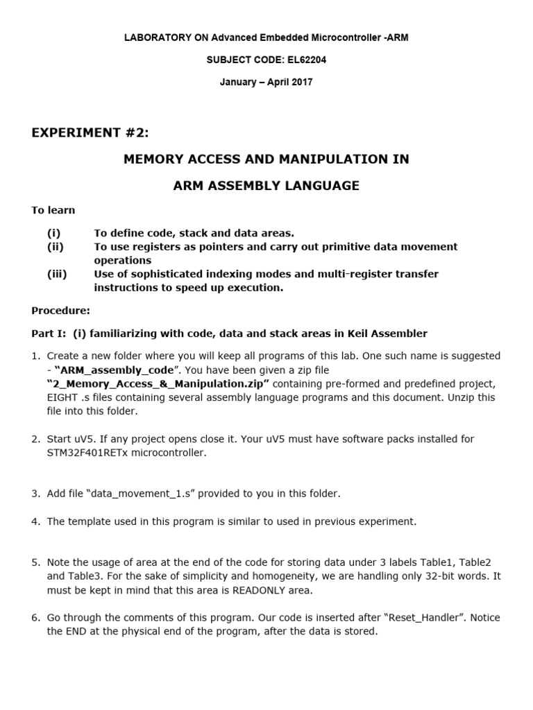 LAB Memory Access | PDF | Pointer (Computer Programming) | Assembly ... LAB Memory Access | PDF | Pointer (Computer Programming) | Assembly ...
