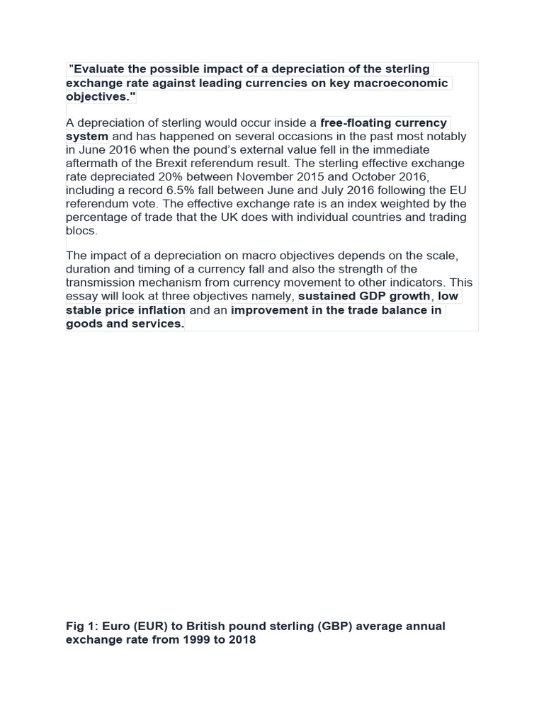Impact of Depreciation On Macro Objectives | PDF | Inflation | Exchange ...