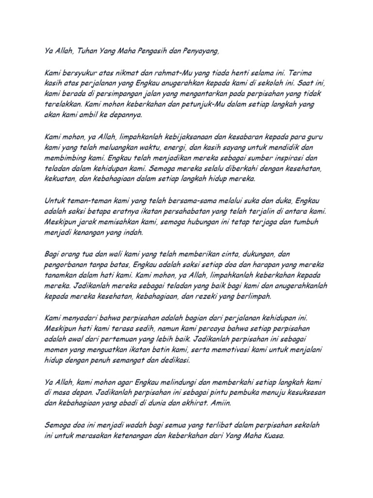 Doa Acara Pelulusan Dan Pengkhataman PPTQ | PDF | Memasak, Makanan ...