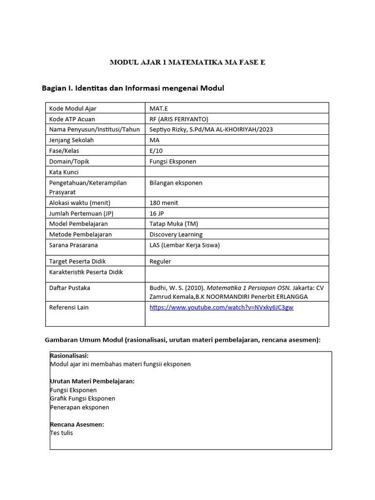 Modul Eksponen Septi | PDF | Metode & Bahan Ajar | Seni