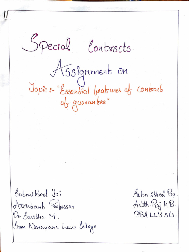 Special contract | PDF