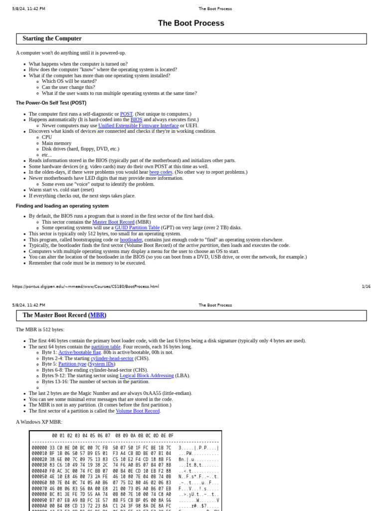 The Boot Process | PDF | Booting | Bios