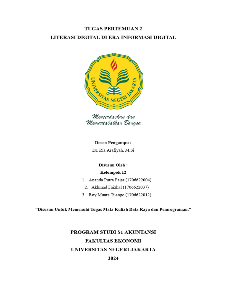 Tugas Pertemuan 2 Data Raya Dan Pemrograman | PDF