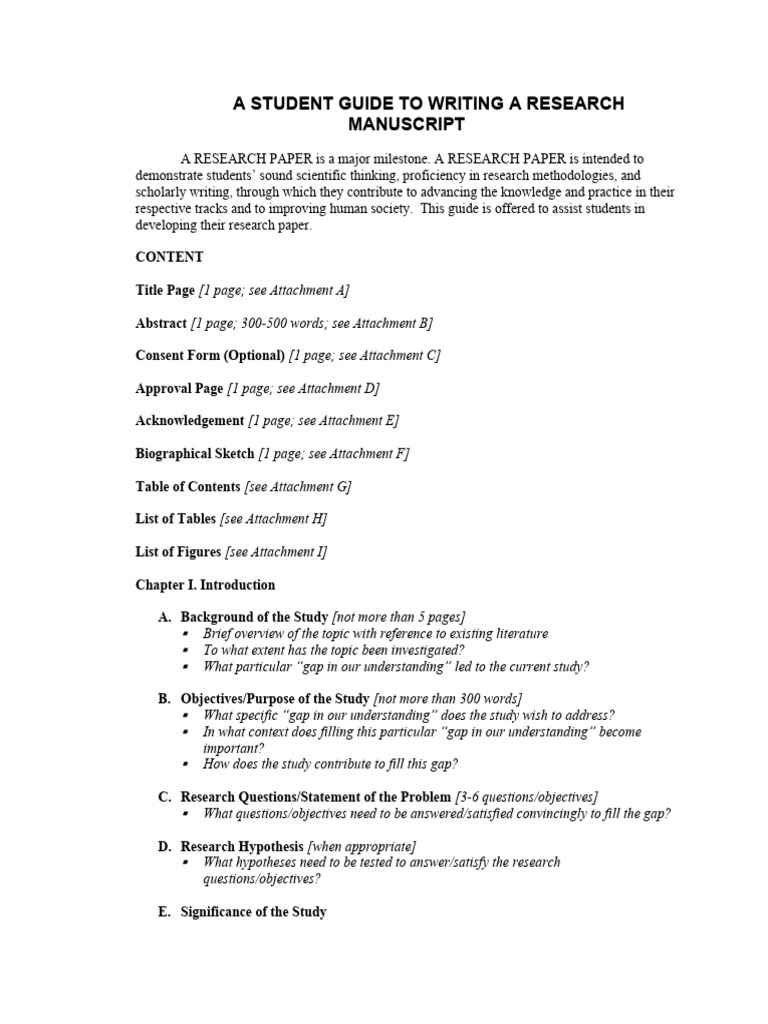 Student Research Manuscript Guide | PDF | Climate Resilience | Methodology