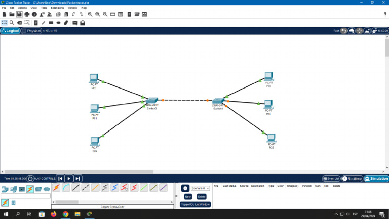 Implementación y Cableado de Dispositivos - Packet Tracer | PDF