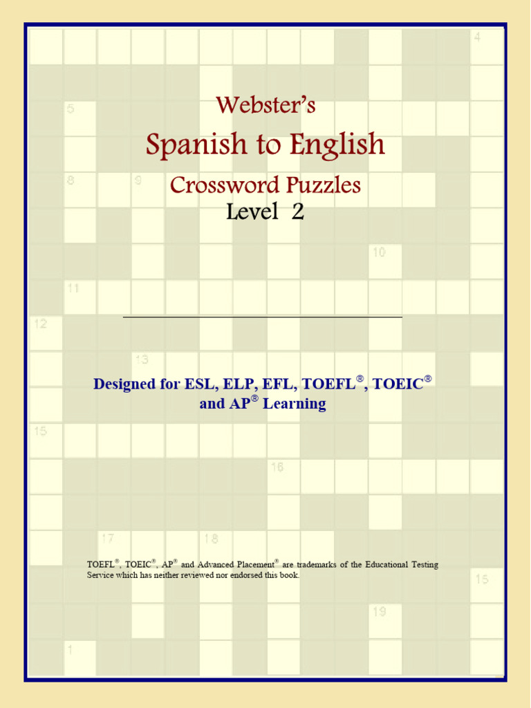 Webster's Spanish To English Crossword Puzzles Level 2 (PDFDrive) | PDF ...