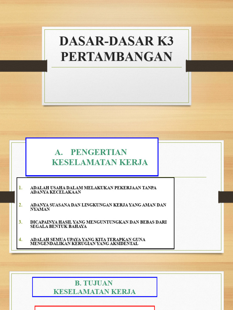 Kuliah 2 K3l Dasar Dasar K3 Pertambangan Pdf