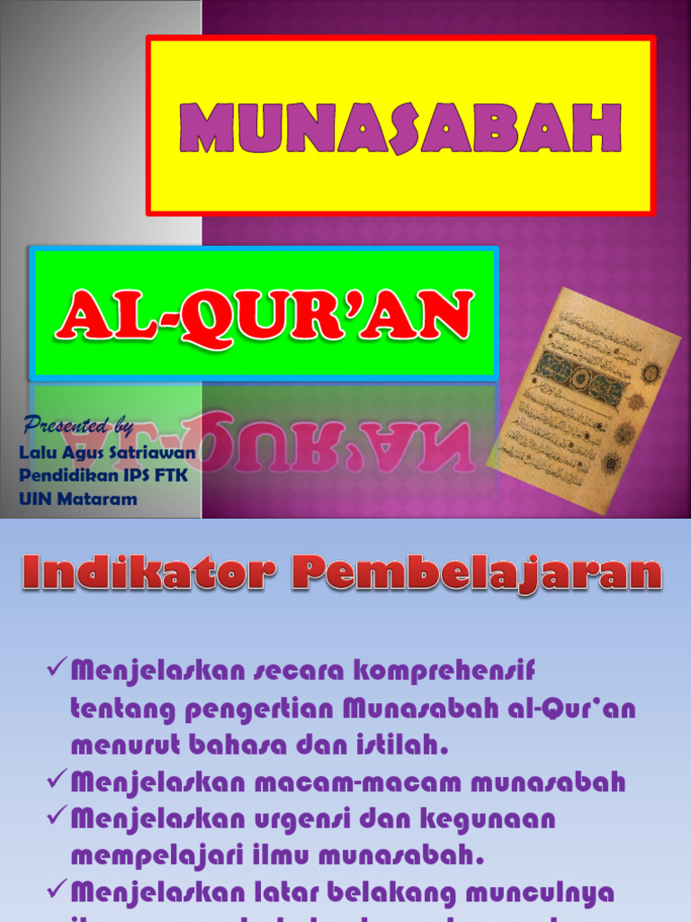Memahami Munasabah al-Qur'an secara Komprehensif | PDF