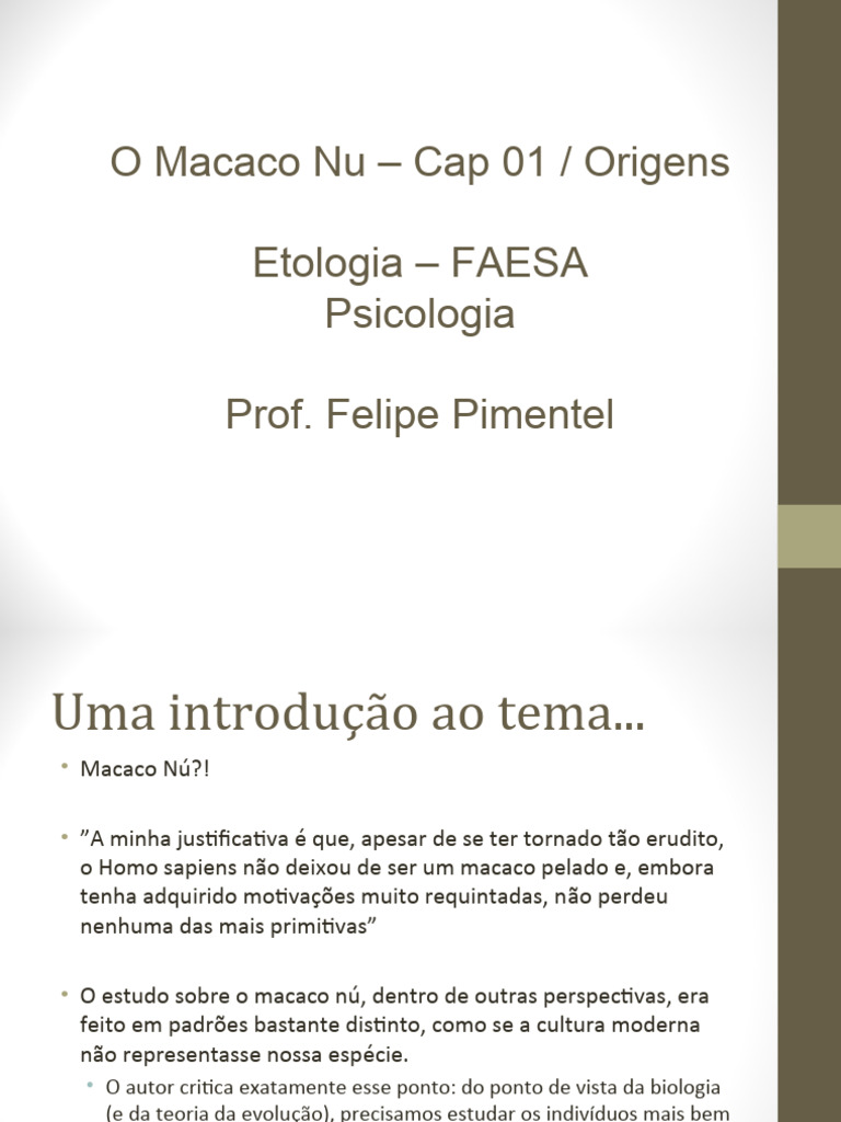 Origens do Macaco Nú e sua Evolução | PDF | Humano | Pele animal