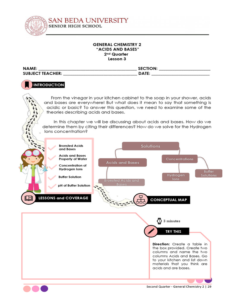 3 Lesson 3 - Module (GenChem2 2nd Quarter) | PDF | Ph | Acid