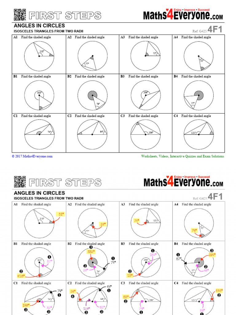 Circle Theorems Sheet 1 | PDF | Elementary Geometry | Euclidean Plane Geometry