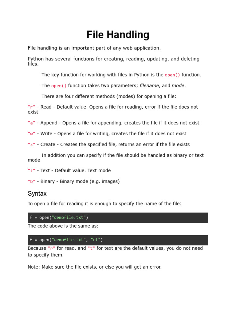 File Handling | PDF | Computer File | Text File File Handling | PDF | Computer File | Text File