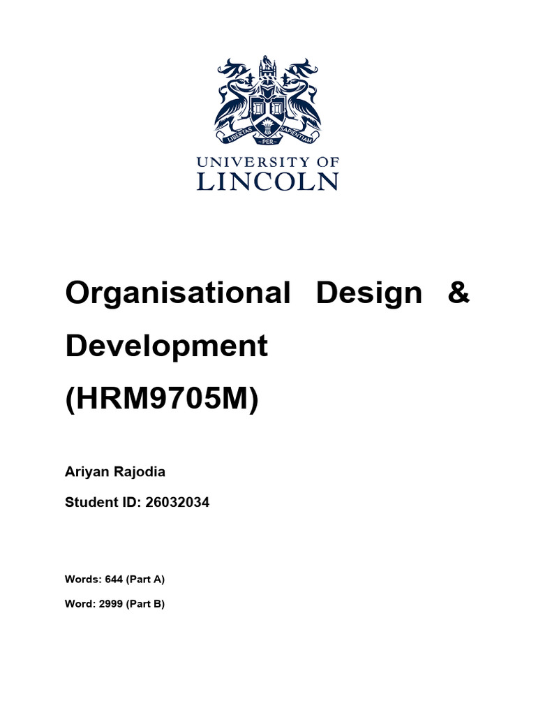Ariyan Rajodia - 26032034 - Organisational Design & Development | PDF ... Ariyan Rajodia - 26032034 - Organisational Design & Development | PDF ...