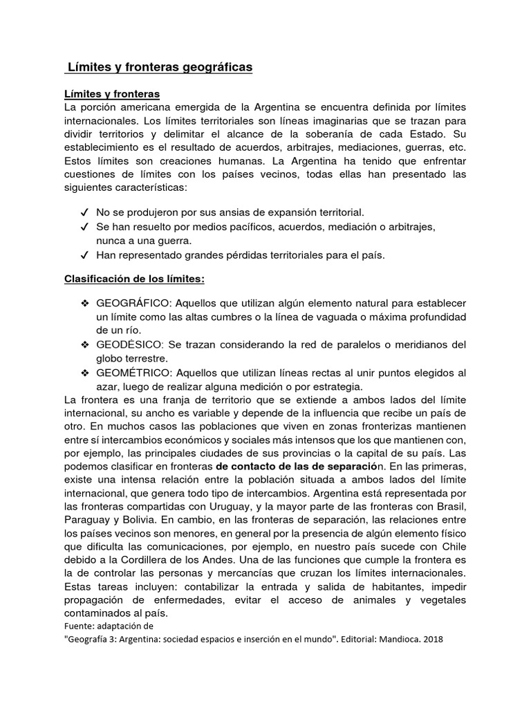 Límites, Fronteras Geográficas y Territorios Especiales | PDF ...