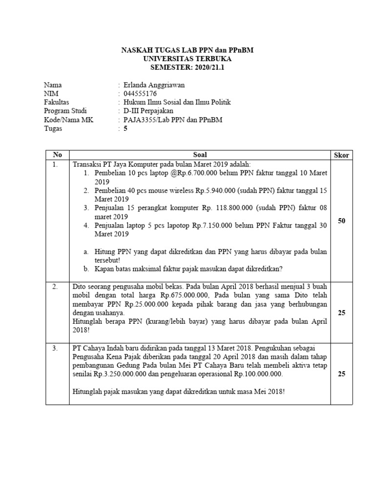 Naskah PAJA3355 Tugas5 | PDF | Karier & Perkembangan | Bisnis