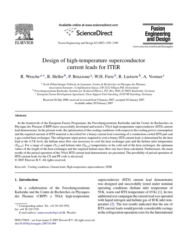 (INGILIZCE) Yuksek Sicaklik Kablo Tasarim | PDF | High Temperature Superconductivity | Heat