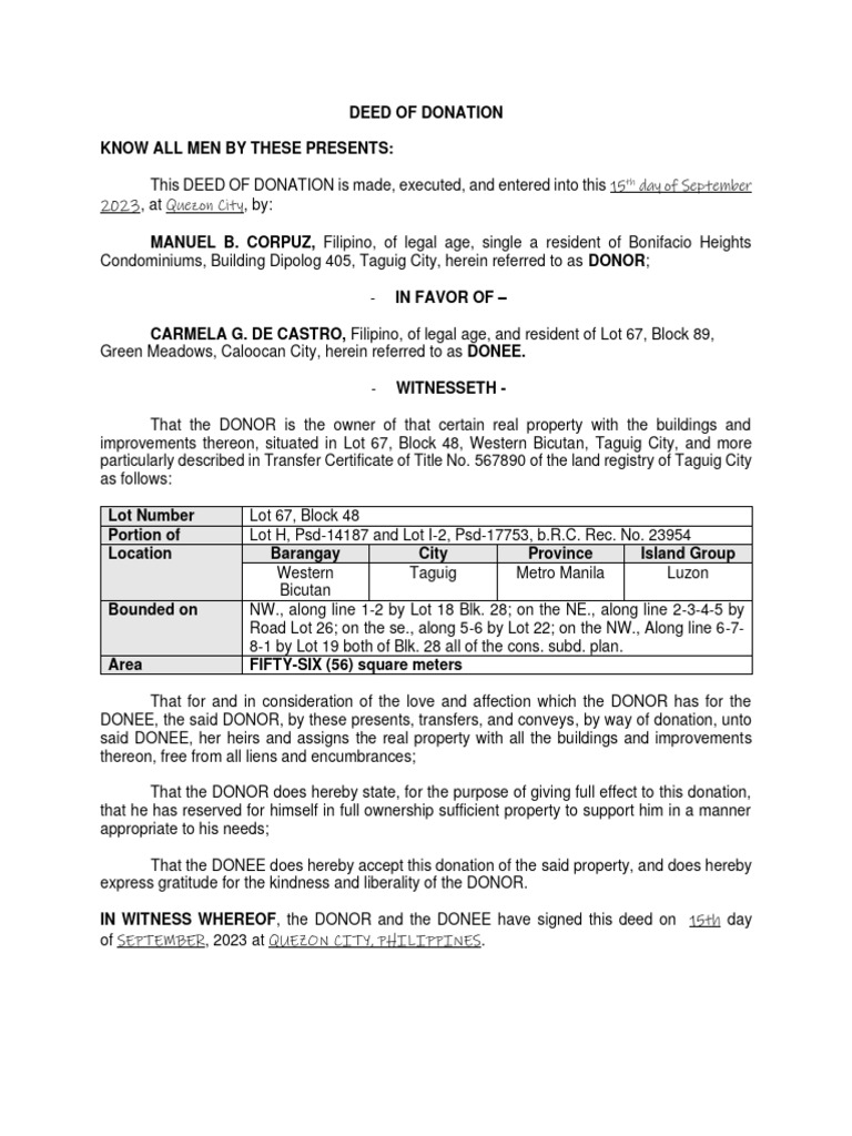 Donation Land | PDF | Property Law | Natural Resources Law