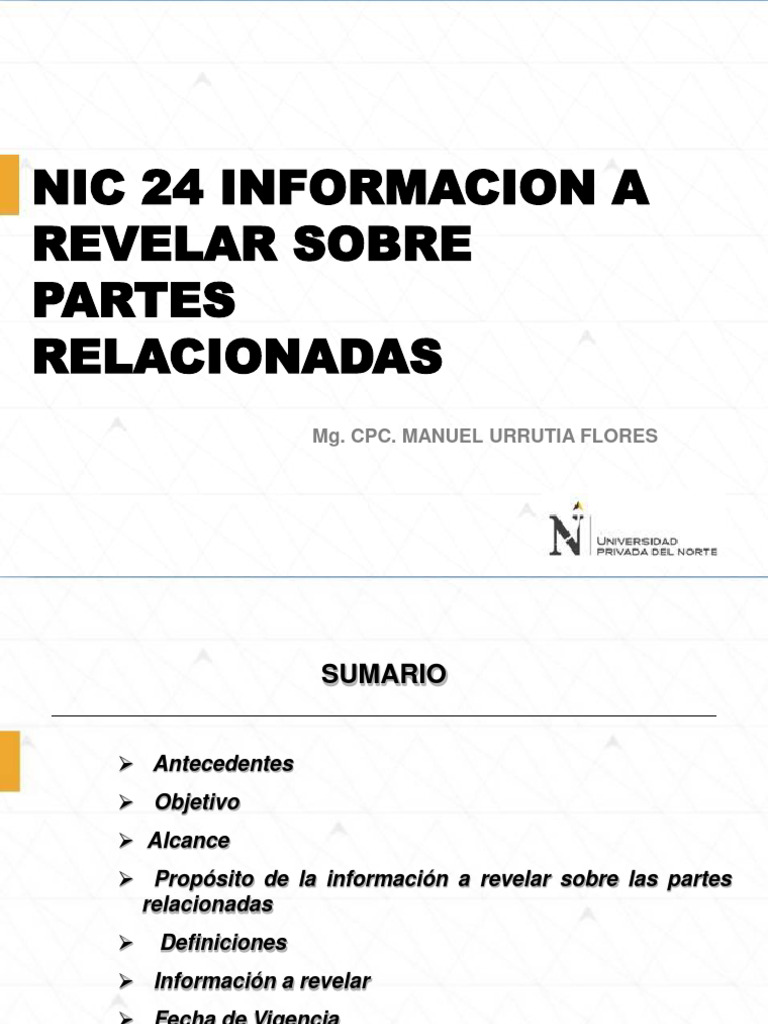 NIC 24: Revelaciones Partes Relacionadas | PDF | normas internacionales ...