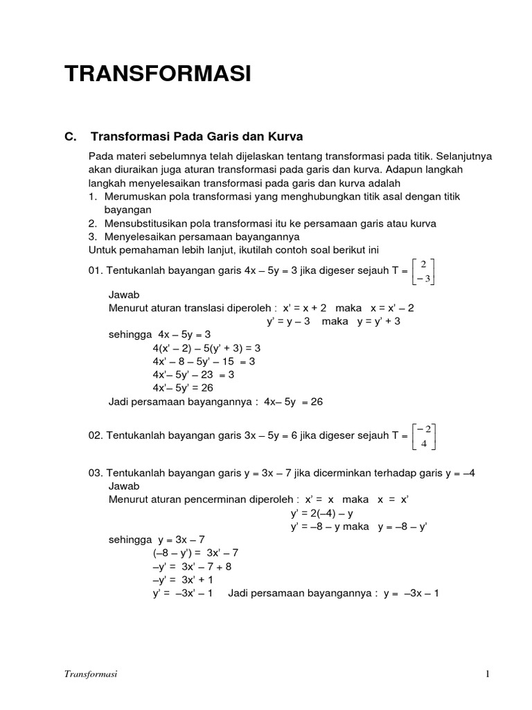 03-Transformasi Pada Garis Dan Kurva - Ok | PDF