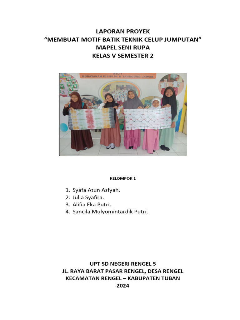 Laporan Pembuatan Prakarya Seni Rupa (Kelompok 1) | PDF