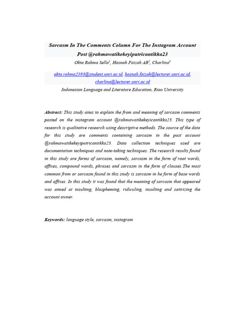 Jurnal Sarkasme | PDF