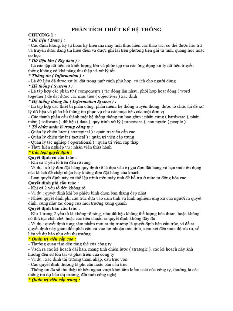 Phan Tich Thiet Ke He Thong | PDF