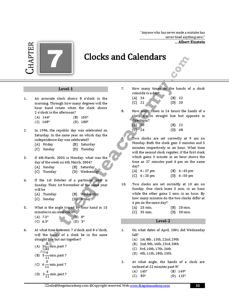Clocks and Calenders | PDF | Clock | Calendar