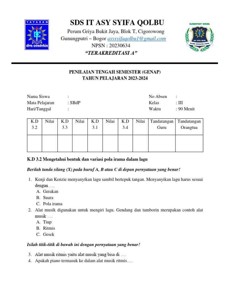 SOAL PTS SBDP | PDF