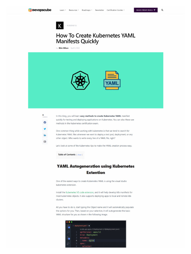 Kubernetes Yaml | PDF