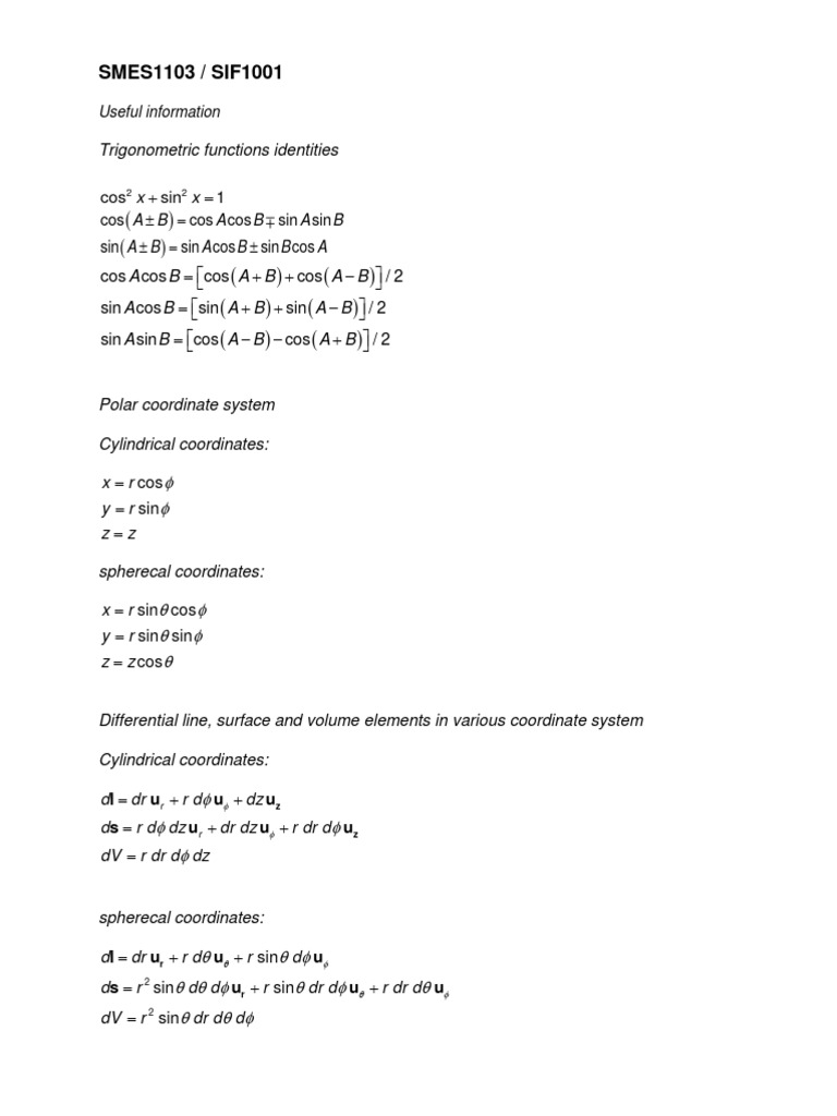 Maths Formula | PDF | Geometry | Mathematical Analysis