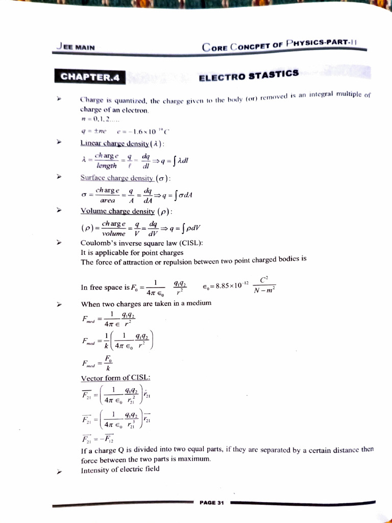 SR Physics CH 1 To 4 Core Concept | PDF
