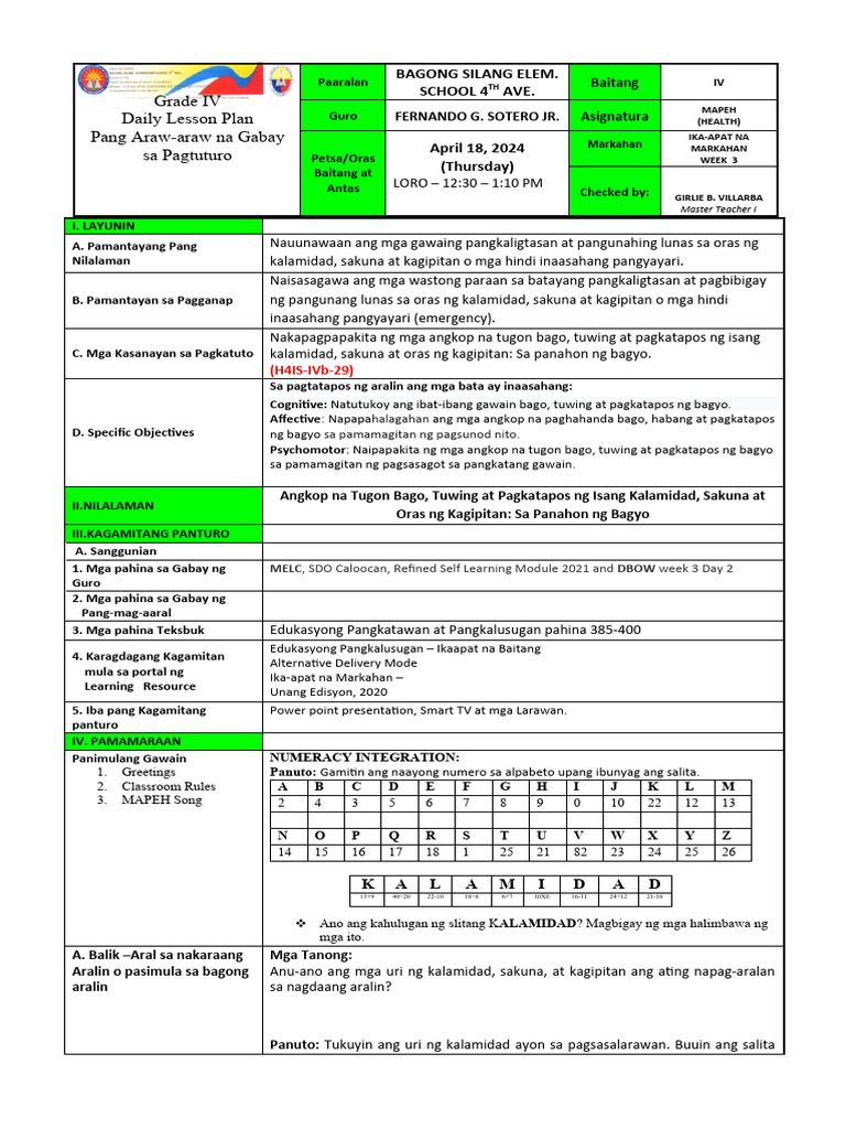 Sotero F. DLP For Cot Q4 Week 3 Thursday | PDF