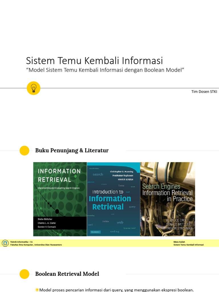 Pertemuan 3.2 - Model STKI Dengan Boolean Model | PDF