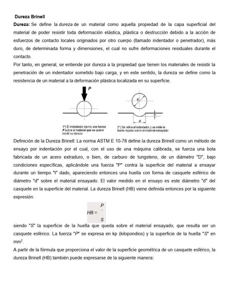 Dureza Brinell: Definición y Métodos | PDF | Dureza | Materiales