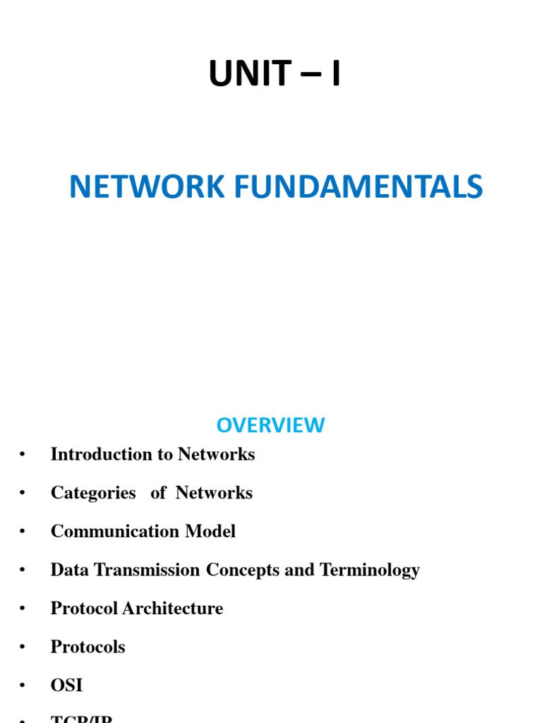 Network Fundamentals Overview and Types | PDF | Osi Model | Network Topology
