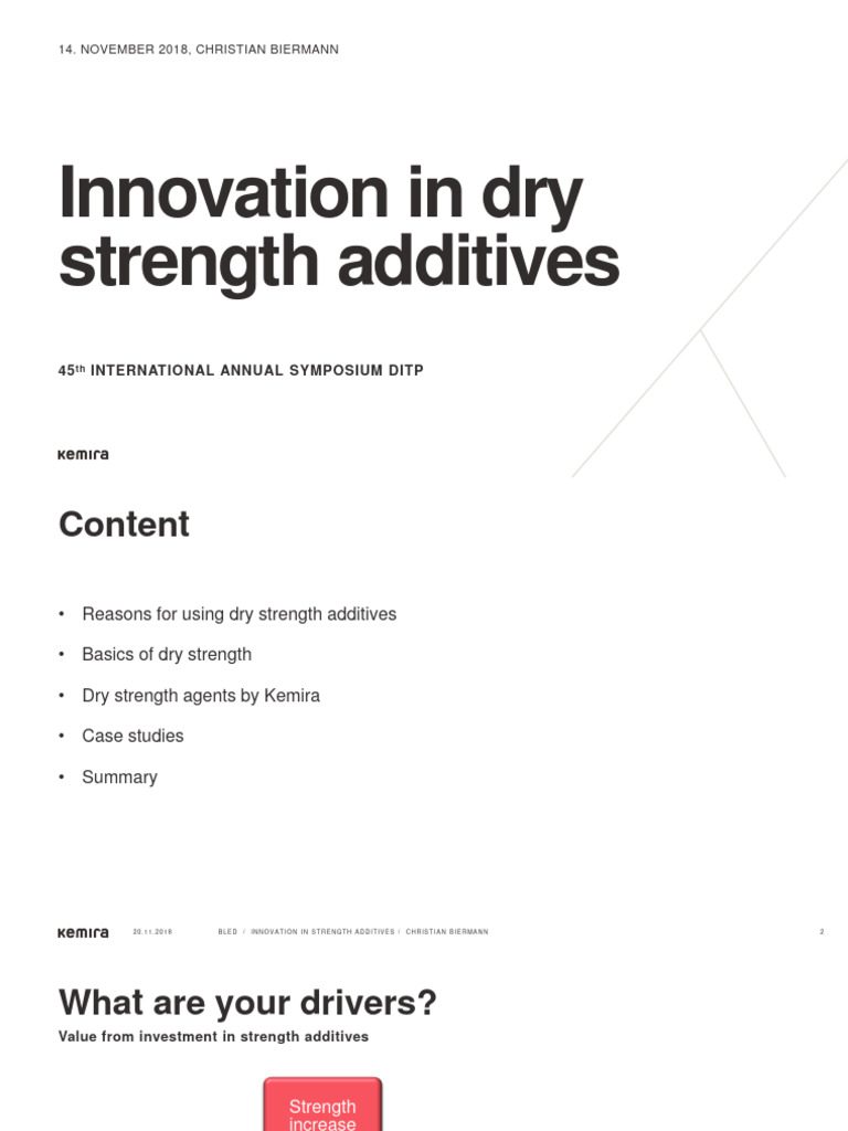 4a. Innovation in Dry Strength Additives | PDF | Secondary Sector Of ...