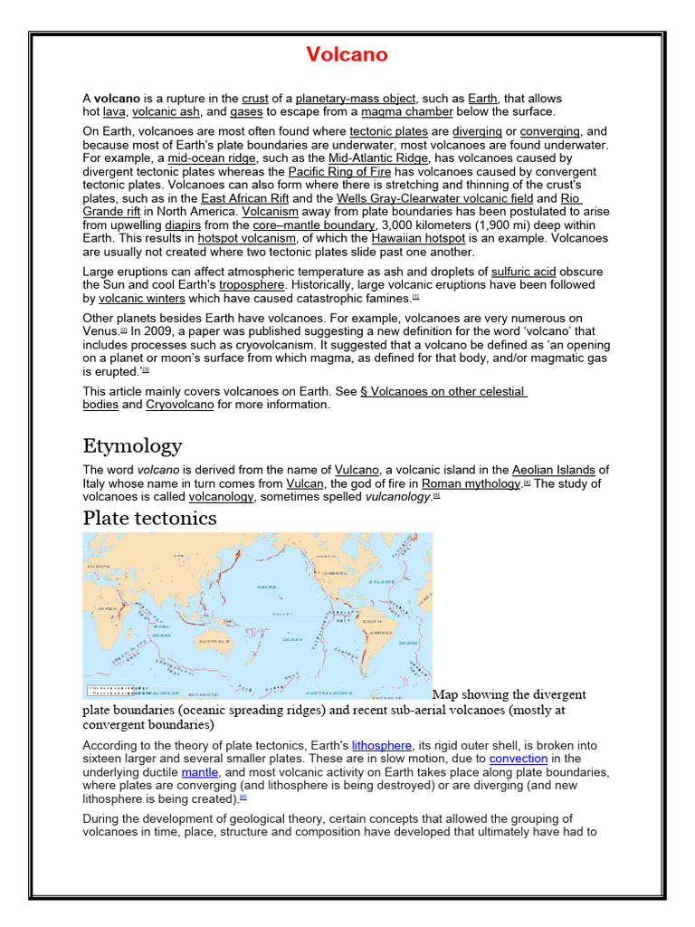 Volcanoes: Types and Tectonic Origins | PDF | Volcano | Types Of ...