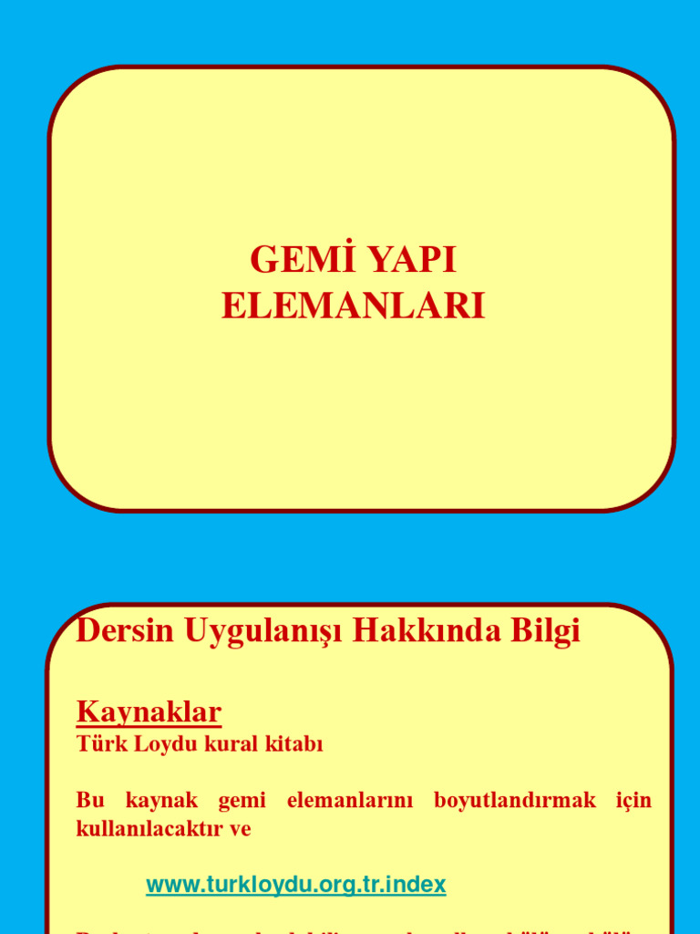 Gemi Yapi Elemanlari Ders Notu-1 | PDF