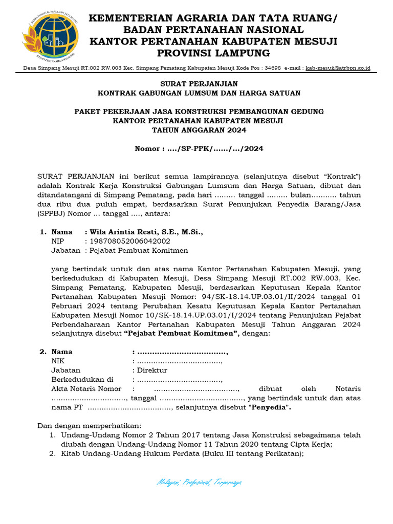 2. Surat Perjanjian SSKK SSUK | PDF