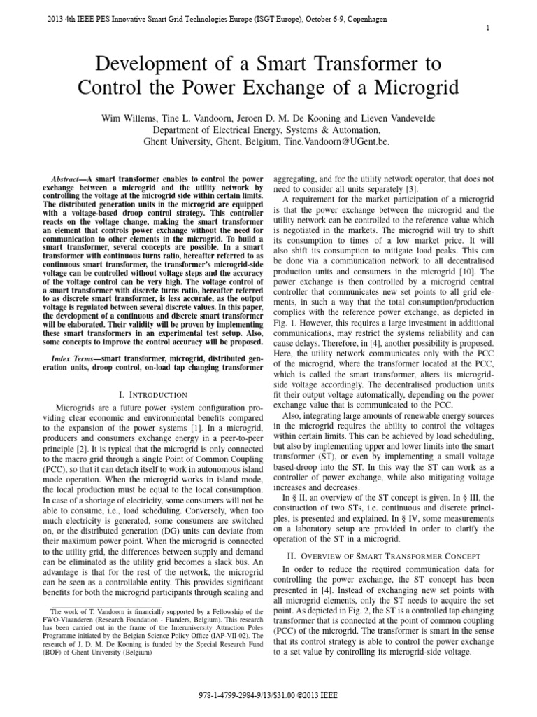 Development of A Smart Transformer To Control The Power Exchange of A ...