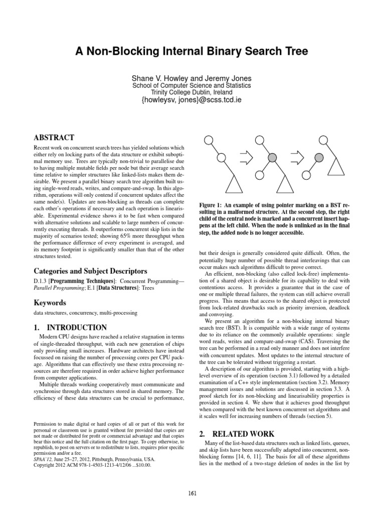 2012 - A Non-Blocking Internal Binary Search Tree | PDF | Pointer (Computer Programming ...