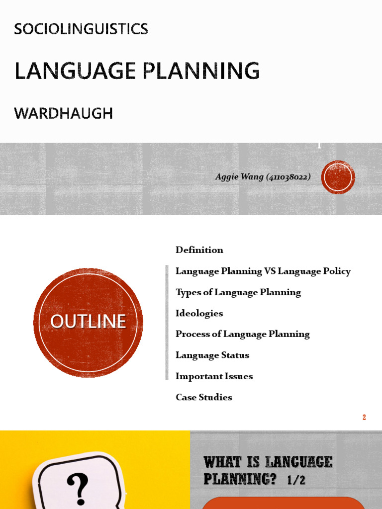 Sociolinguistics - Language Planning - Aggie - 411038022 | Download ...