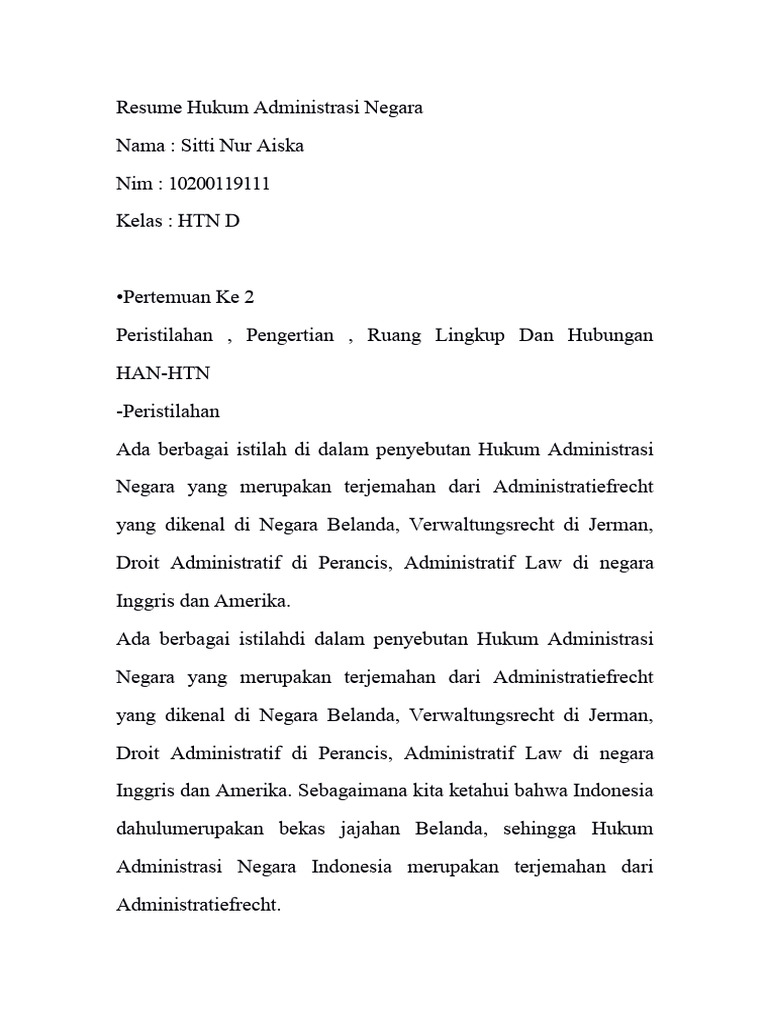 Resume2-7 HukumAdministrasiNegera | PDF