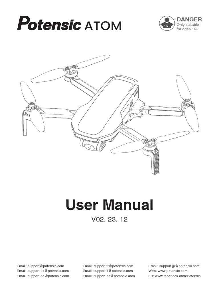 Potensic ATOM User Manual en 2023 12 | PDF | Unmanned Aerial Vehicle | Propeller