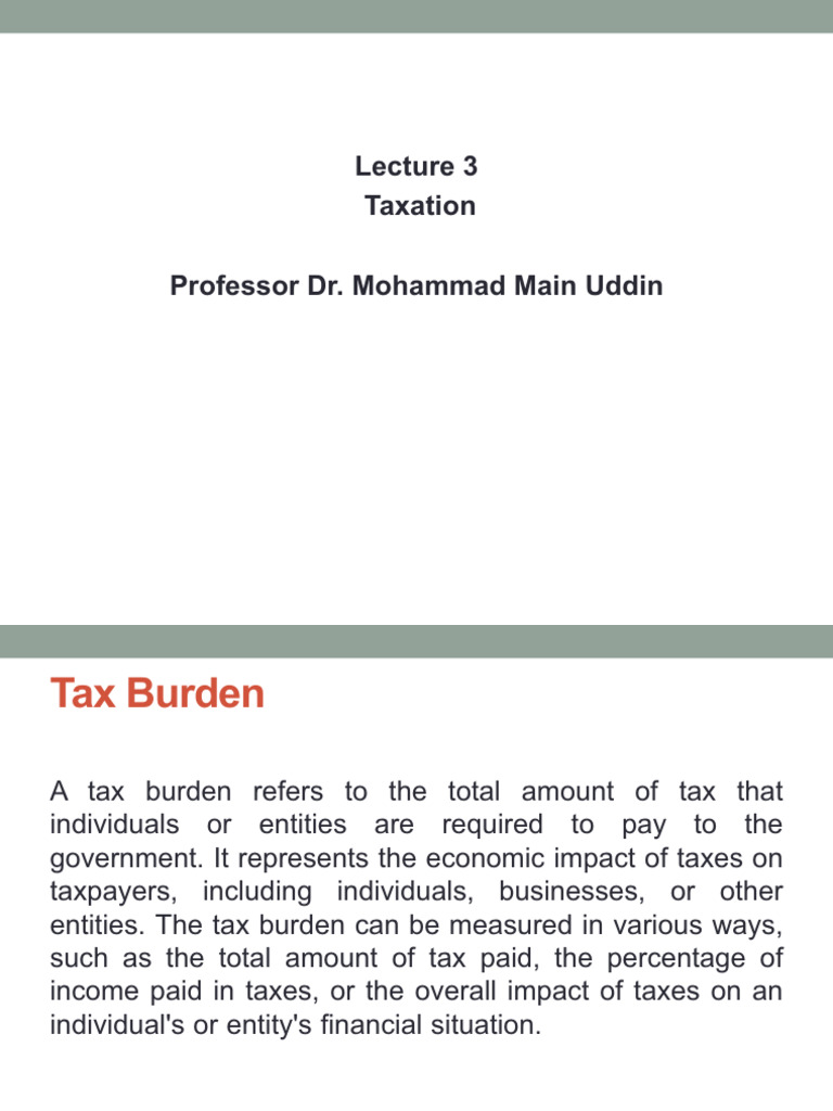 Lecture 3 Taxation | PDF | Taxes | Tax Incidence